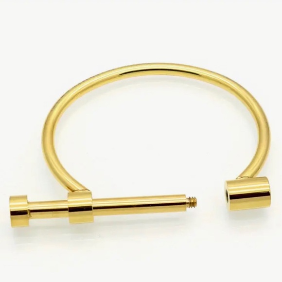 Jewelry | Chic Gold Screw Design Cuff Bracelet | Poshmark
